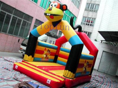 China Jonge geitjes 5 x 5m Douane 0.55mm pvc-Geteerd zeildoek Combo van het Aap Opblaasbare Springende Kasteel Te koop