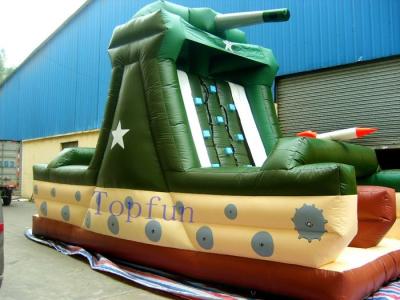 China Het dubbele Stikkende Kasteel Plato 0.55mm van Tankbouncy pvc-Geteerd zeildoek met het Beklimmen van Muur Te koop