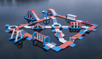 China Inflatable Challenge Water Obstacle Course 165 Person Capacity for sale