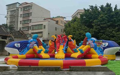 中国 巨大な鮫0.9mmポリ塩化ビニール プールが付いている膨脹可能な水公園 販売のため