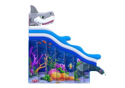 China Shark Inflatable Water Park Big Swimming Pool With Water Slide for sale