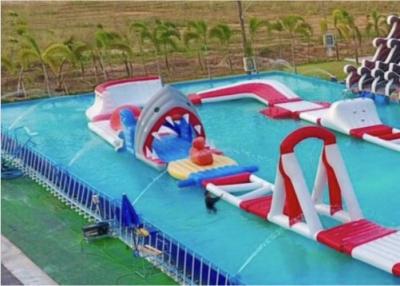 Cina Parco gonfiabile dell'acqua della terra del PVC con la piscina dell'acquascivolo in vendita