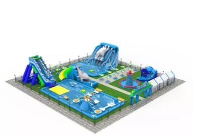 中国 障害物コースの膨脹可能な土地水公園のプール 販売のため