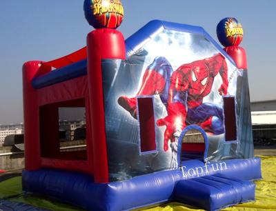 China Ontzagwekkend Commercieel Spiderman-het Springen Kasteel 0.55mm pvc-Geteerd zeildoek Te koop