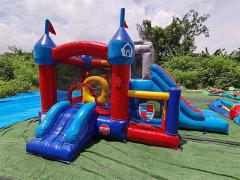 Buttafuori rimbalzante gonfiabili del castello della festa di compleanno dei bambini del doppio scorrevole della Camera di rimbalzo combinati