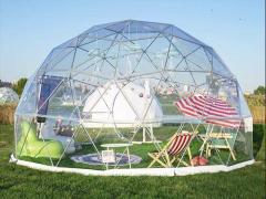 Tenda geodetica della struttura della stella di 5m della tenda portatile della cupola geodetica con la chiara copertura di PVC