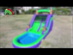 Commercial PVC gonflable toboggan d'eau de jardin extérieur enfants toboggan d'eau avec plus grande piscine et souffleur d'eau 1100W
