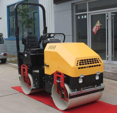 China Custom logo 2 ton tandem drum vibrating road roller compactor with OEM for sale