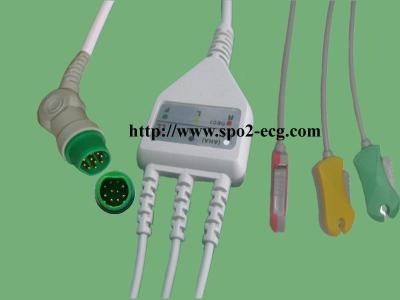 中国 SIEMENS ECGの導線12のフィート10 ピンの5鉛ECGケーブルのセリウムの承認 販売のため