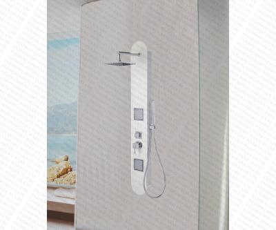 China white color painted temper glass and aluminum back bathroom shower panel for sale