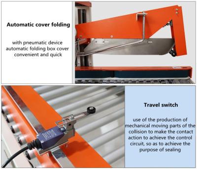China Stainless Steel Automatic Cap-Folding Tape Sealing Machine with Max Speed 20M/MIN for sale