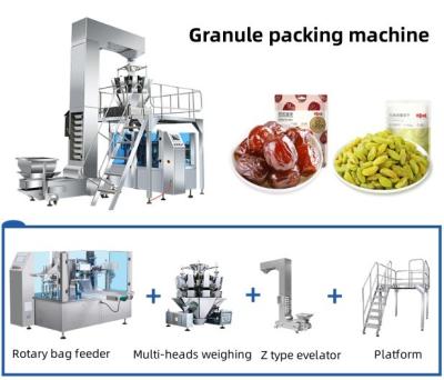 Cina Materiale di imballaggio in plastica usato Macchina di imballaggio a sacchetto rotativo a velocità ridotta per noci e semi in vendita