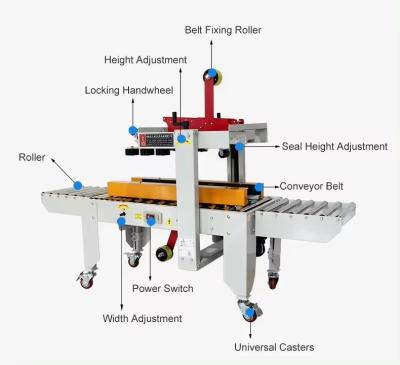 Cina 1830x670x1230mm Dimensione della macchina Entrambe le parti della cintura azionamento automatico cassa scatola cartone sigillante in vendita