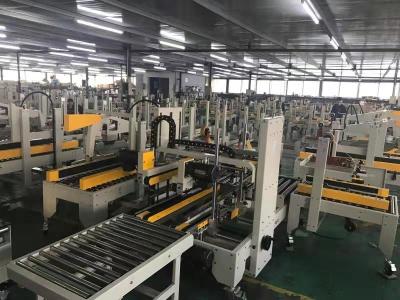 China Automatic Adhesive Tape Carton Box Sealing and Labeling Machine for Packaging Material for sale