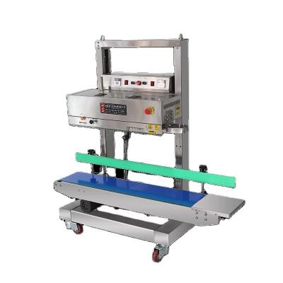 China Convey Loading 20kg Continuous Automatic Vertical Band Sealer for Stand Up Pouch Bags for sale
