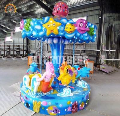 China Safety Fairground Carousel Horses  , Indoor Amusement Park Rides Mini 6 Seats for sale