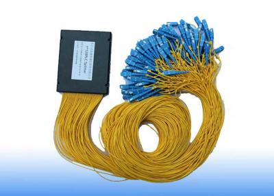 China 1X128 Fiber Optic PLC Splitter Low Polorization Dependent Loss For Communication Systems for sale
