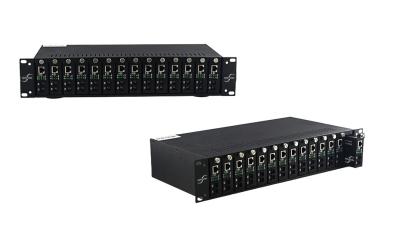China OPTOSTAR 2U Media Converter Rack Chassis 19” 14 Slot Standalone Media Converter for sale