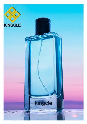 China 50ml 100ml Rectangle empty perfume glass bottle with acrylic cap for sale