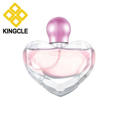 China fancy and lovely heart shape and crown cap Glass Perfume Bottle for sale