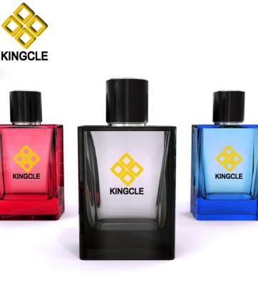 China Custom made square 30ml 50ml 100ml glass perfume bottle with spray cap for sale