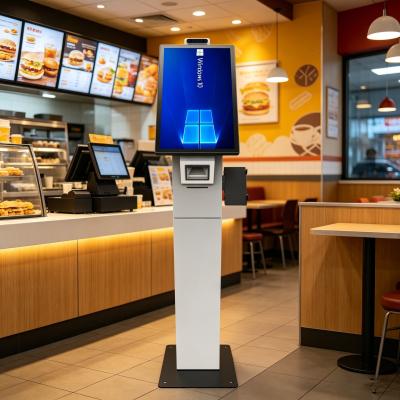 China Payment Terminal 21.5 23.8 Inch Interact Self Service Machine Capacitive Touch Screen Information Kiosk with POS Bracket for sale