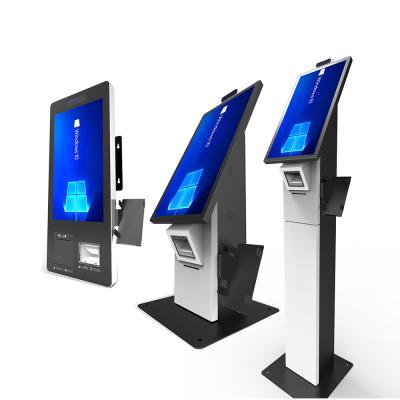 China All-in-one Self Checkout Payment Kiosk 21.5 Inch Touchscreen Retail Terminal with QR Code Scanner Thermal Printer and Face ID for sale