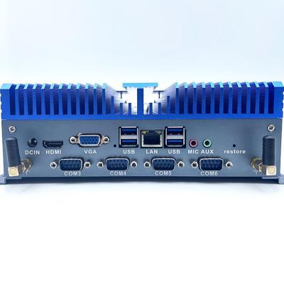 China Core I5-6200U RS232 RS485 USB LAN Qotom Fanless Industrial pc mini for Automation and POS Systems for sale