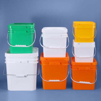 Китай Серия 2 пластиковых квадратных ведра белого, tangerine 20L продается