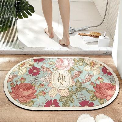 Cina Matto rotondo di diatomeo ad assorbimento idrico antiscivolo per lo stile moderno in vendita
