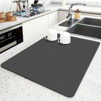 China Custom Logo Polyester Extra Large Dish Drying Mat with Heavy Duty Waterproof Function for sale