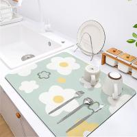 China Deep Dish Super Absorbent Mat for Quick Drying and Easy Cleaning on Kitchen Counters for sale