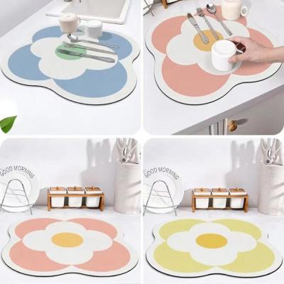 China Rectangular Decration Table Placemat Absorvente Dish Drying Mat com material de microfibra à venda