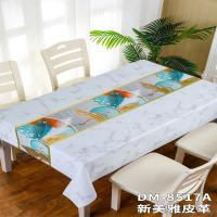 China Floral Pattern Transparent Plastic Tablecloth for 6 Seater Rectangular Table Wedding Blue for sale