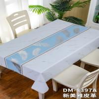 China Floral Pattern Transparent Plastic Tablecloth for 6 Seater Rectangular Table Wedding Blue for sale