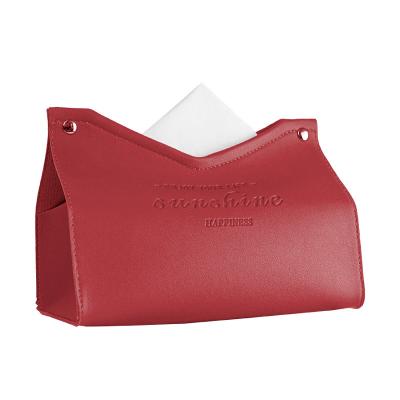 China Stijlvol geel Nordic Home Room Keuken Auto PU Lederen Tissue Box Servet Cover Houder Te koop