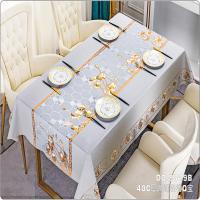 China Stain Resistant Tablecloth for Kitchen Table Cover Design PVC Rectangle Tablecloth for sale