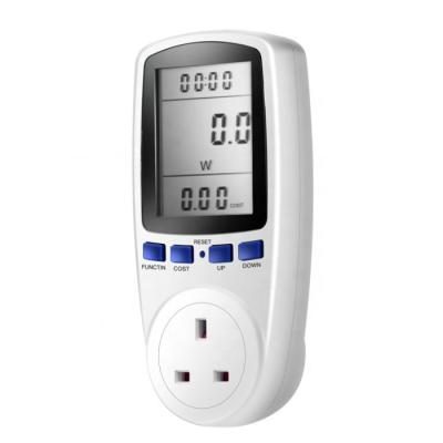 China UK/EU Plug Socket Digital Voltage Wattmeter Power Consumption Analyzer Monitor for sale