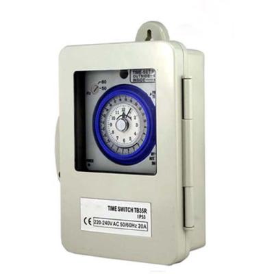 China IP53 ACC220V 20Amp 24hours mechanical clock time switch timer box TB35R for sale