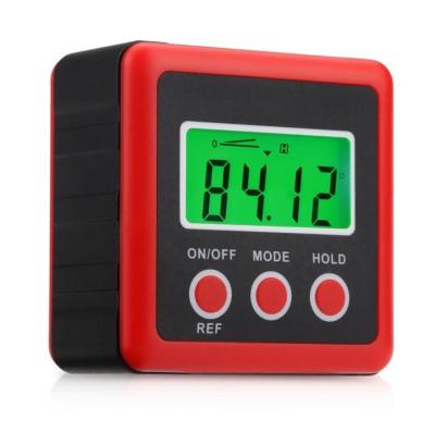 China Red Precision Digital Protractor Inclinometer Water Proof Level Box Digital Angle Finder Bevel Box for sale