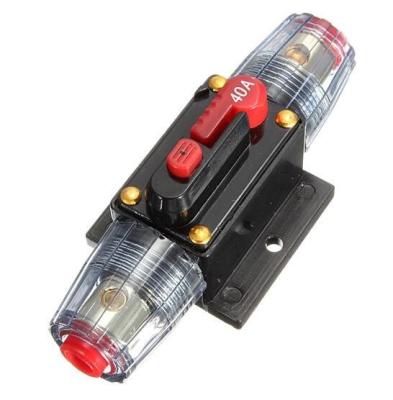China DC 12V/40A Car Stereo Audio Circuit Breaker Inline Fuse Protector Cutout 40AMP for sale