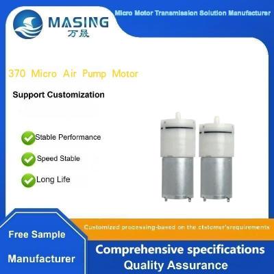 중국 신제품 DC3.0V-24V 370 브러시드 마이크로 에어 펌프 유량 0.8-4.0LPM, 압력 0-130kpa, 의료 및 미용 장비용 판매용
