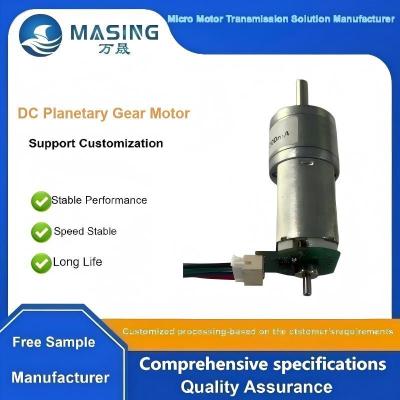 China 20A130 20mm Brush DC Geared Motor 12V Spur Gear Reducer Low RPM Permanent Magnet Micro Motor with Encoder for sale