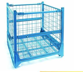 China Rigid industrial stackable mesh metal wire cage for sale