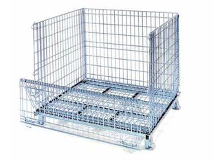 China Industrial stackable storage wire mesh cage trolley for sale