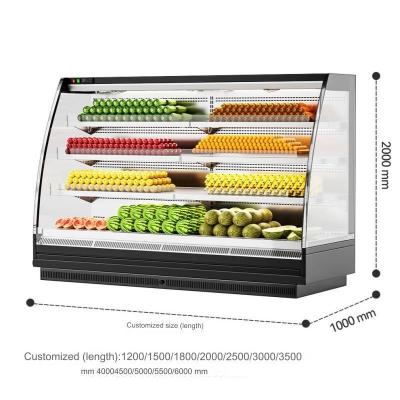 China Adecuado para verduras frescas zanahorias de papa 360 grados de aire refrigerado helado Vitrina en venta