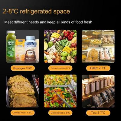 China Adecuado para verduras frescas zanahorias de papa 360 grados de aire refrigerado helado Vitrina en venta