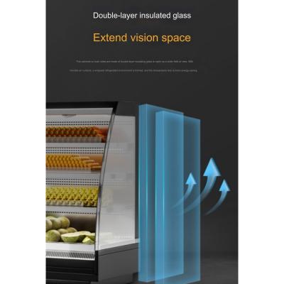 China Adecuado para verduras frescas zanahorias de papa 360 grados de aire refrigerado helado Vitrina en venta