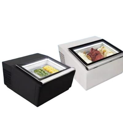 China Soft Ice Cream Frozen and Refrigerated Display Quick Cooling Desktop Fridge Freezers for sale