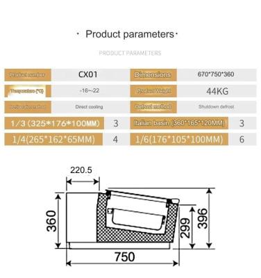 Cina 10L Capacità Acciaio inossidabile gelato frigorifero congelatore per banchi di concessione in vendita
